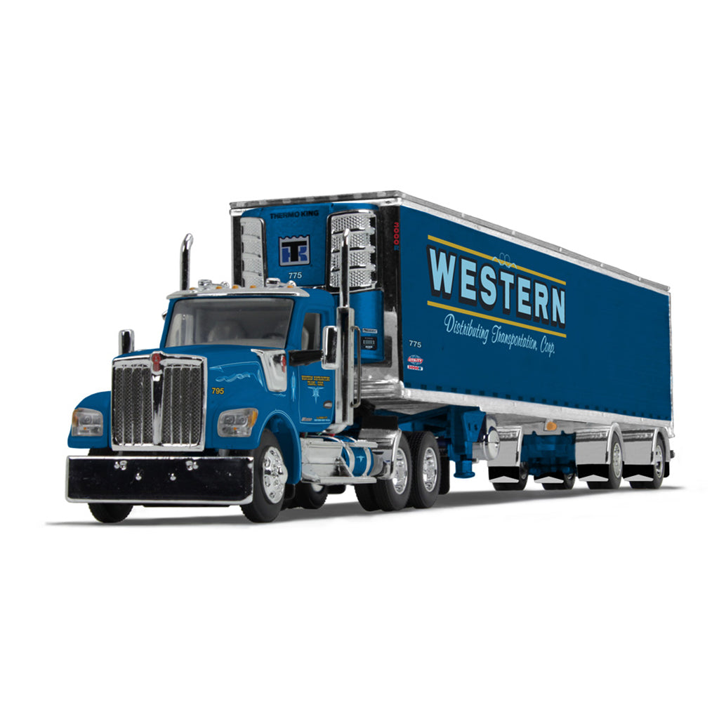 Kenworth W990 Day Cab w/53' Utility Reefer Van Trailer "Western Distri ...
